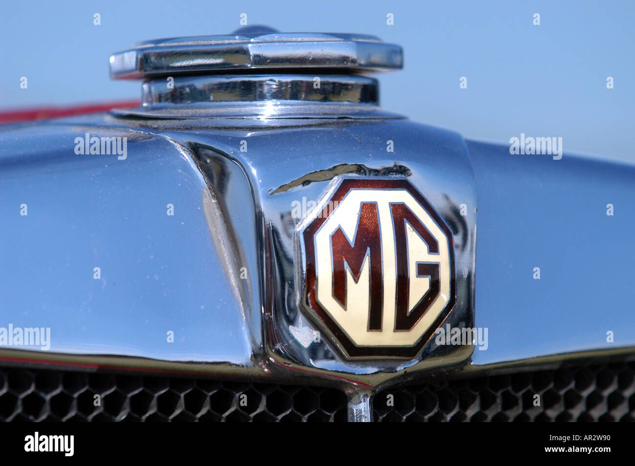 MG radiator insignia at vintage car show Stock Photo - Alamy