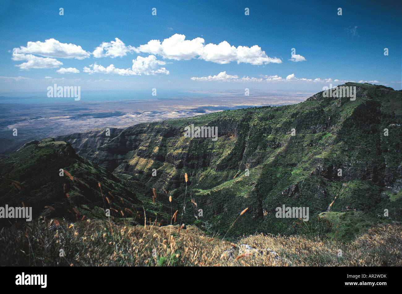 Looking west towards Lake Turkana from the summit of Mount Kulal in ...