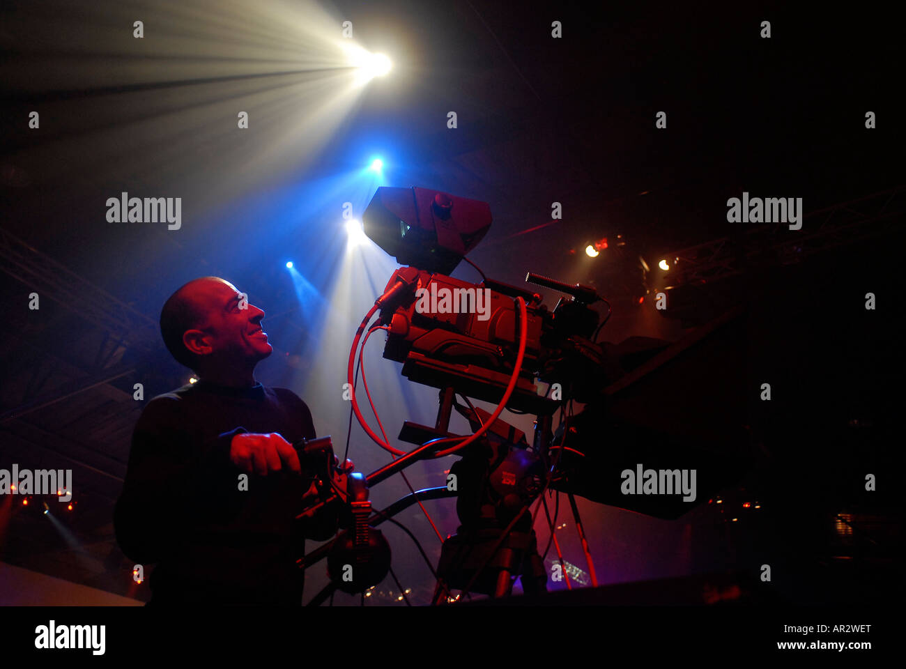 TV camera man at work Stock Photo - Alamy