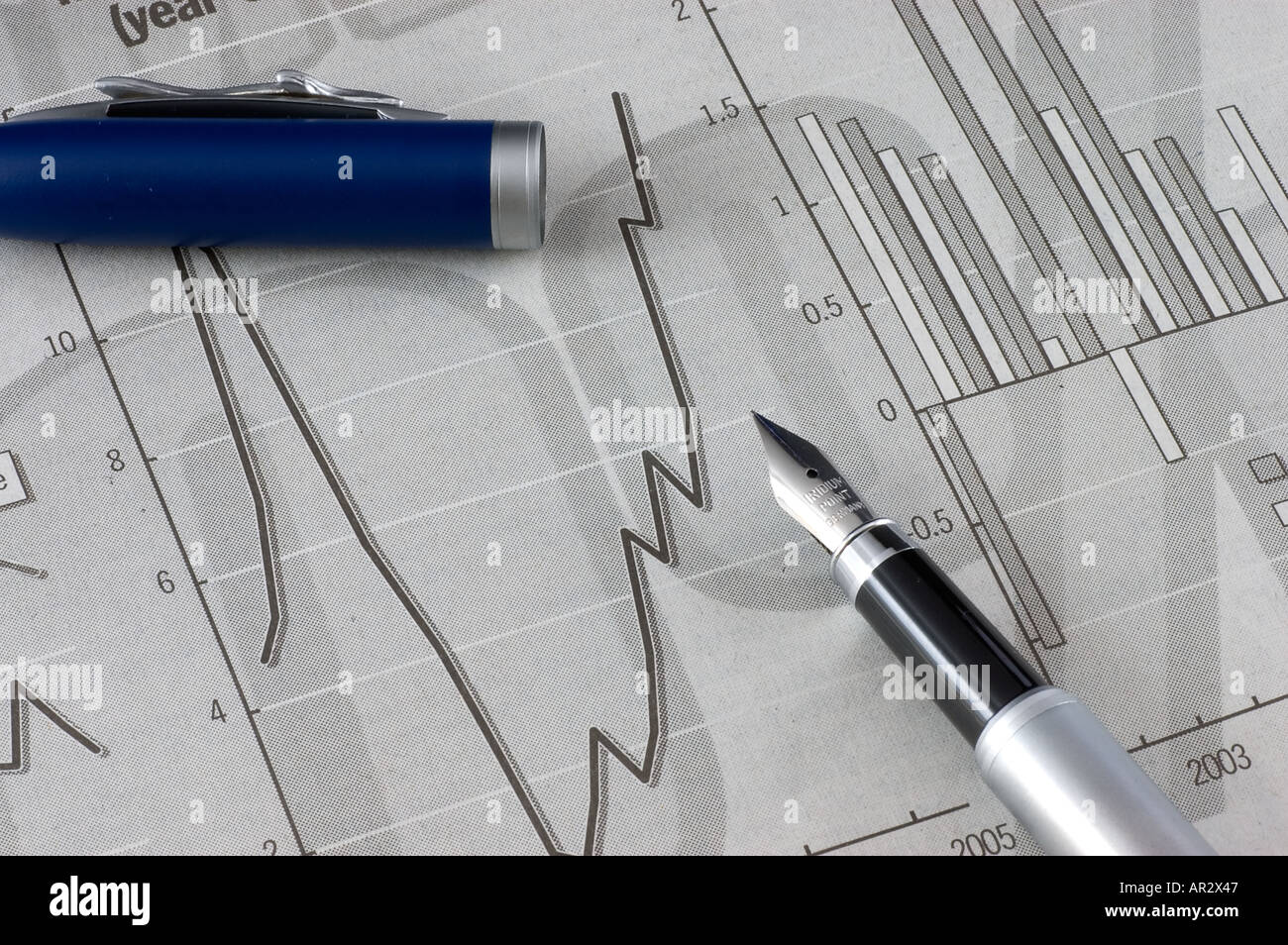 Statistical business analysis using charts and graphs Stock Photo - Alamy