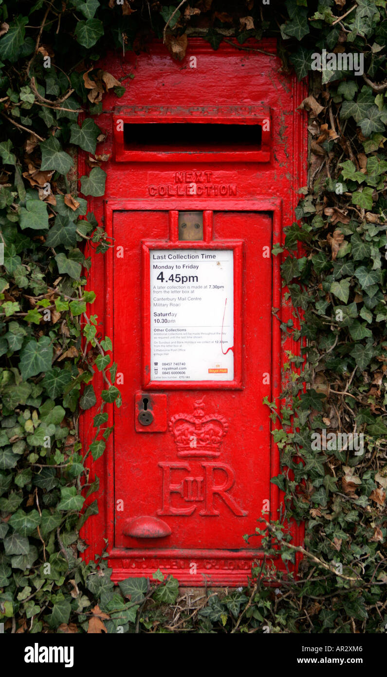 A traditional letter box in the village of Ickham in Kent, England ...