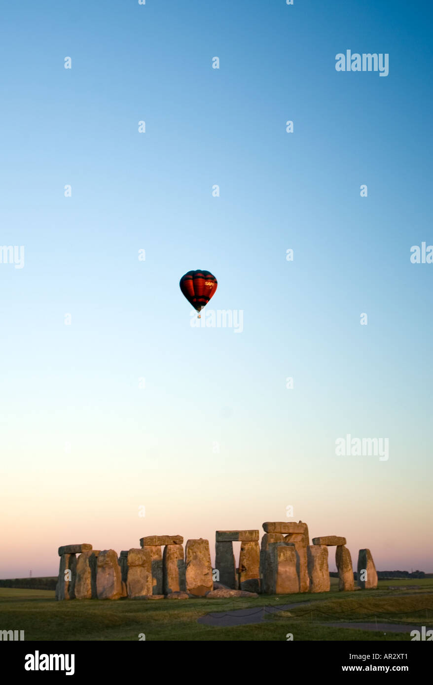 A hot-air balloon flying low over the National Heritage site of ...