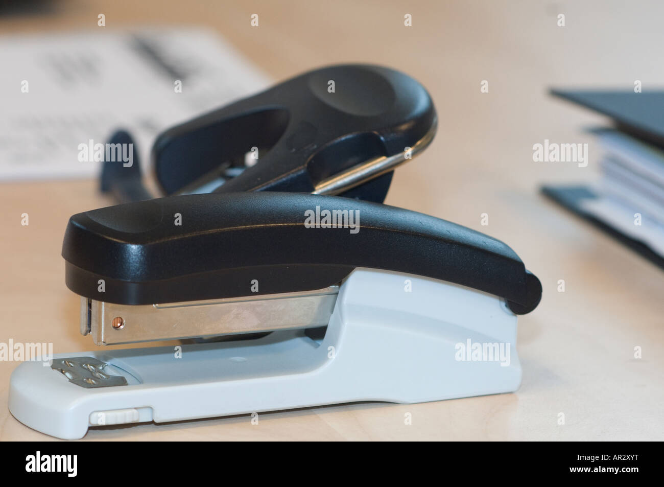 stapler at desk Stock Photo - Alamy