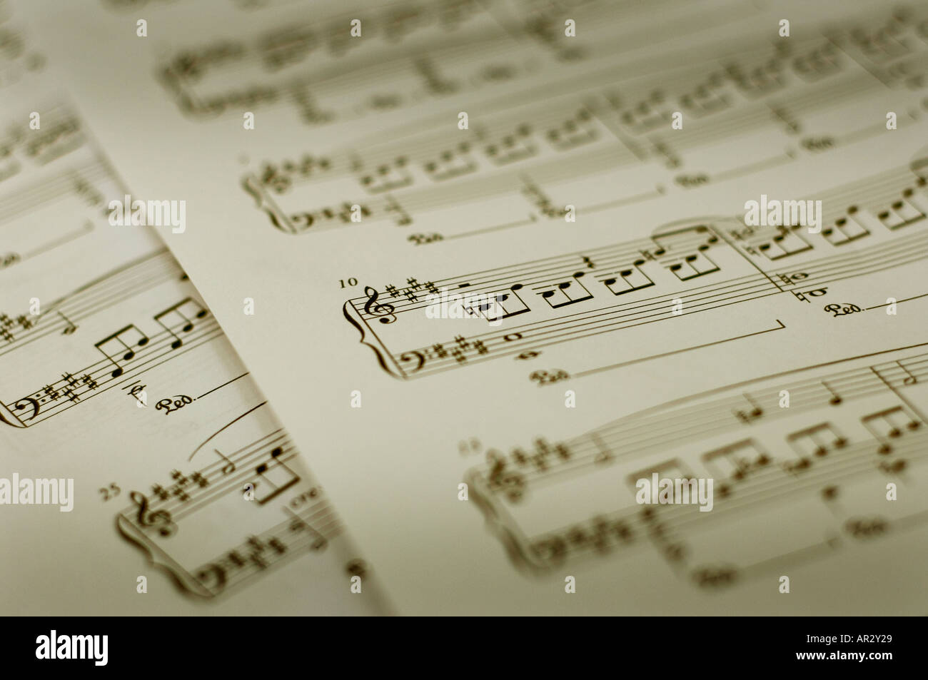 Music score sheet for piano Stock Photo - Alamy