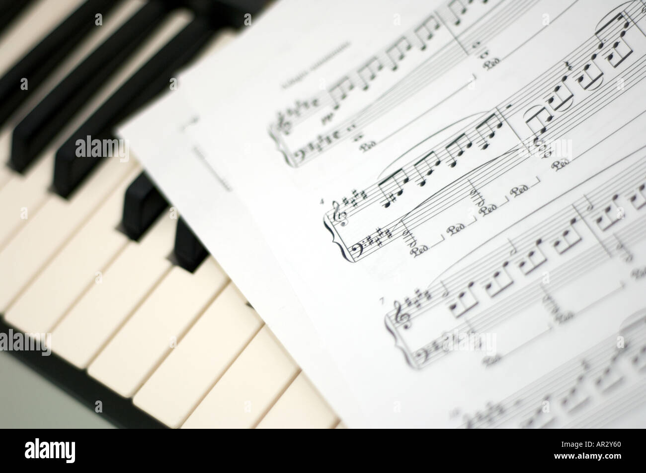 Music score sheet for piano Stock Photo - Alamy