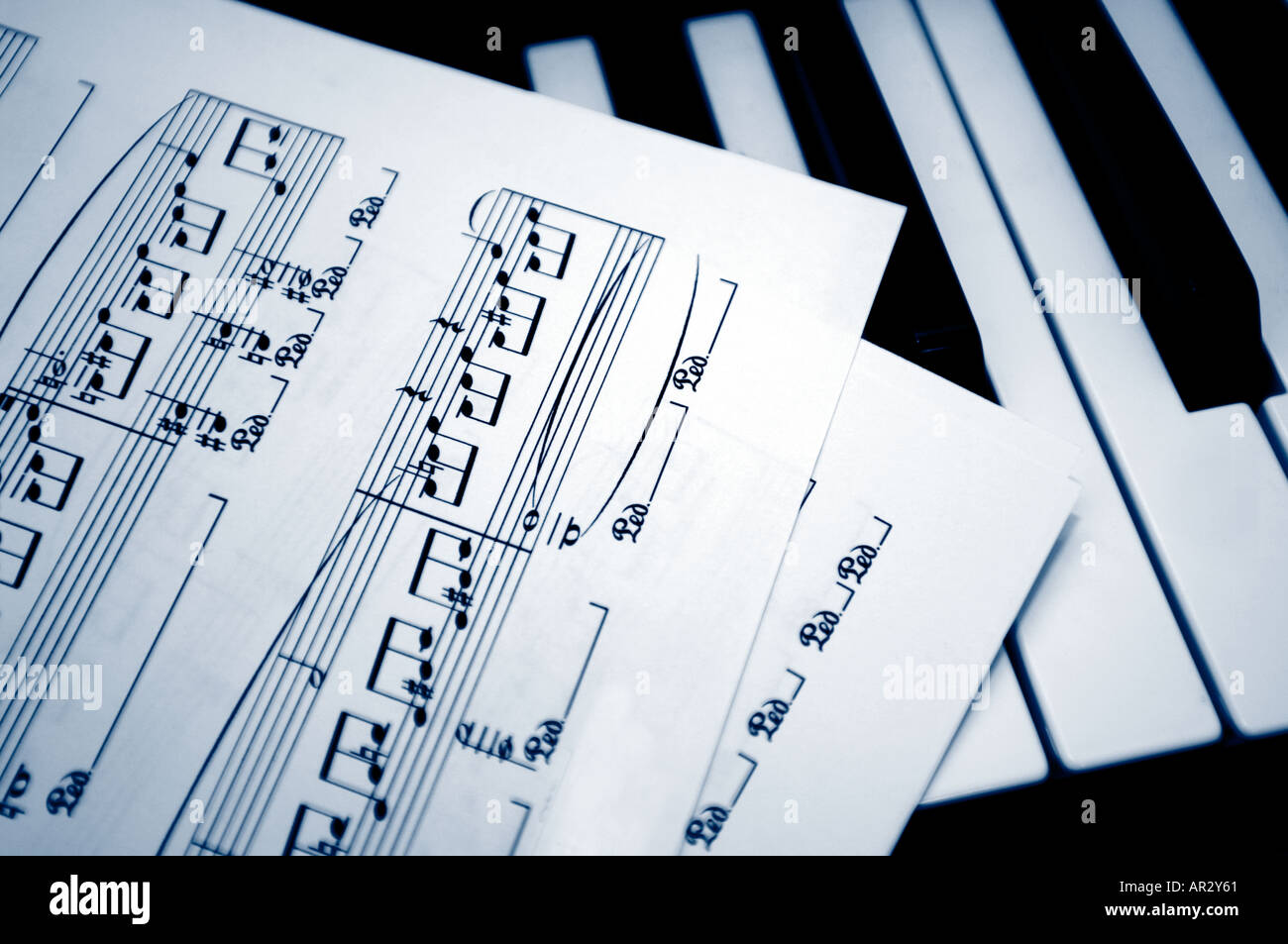 Music score sheet for piano Stock Photo - Alamy