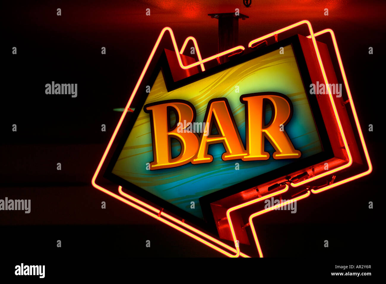 Bar neon sign downtown Las Vegas Nevada Stock Photo - Alamy