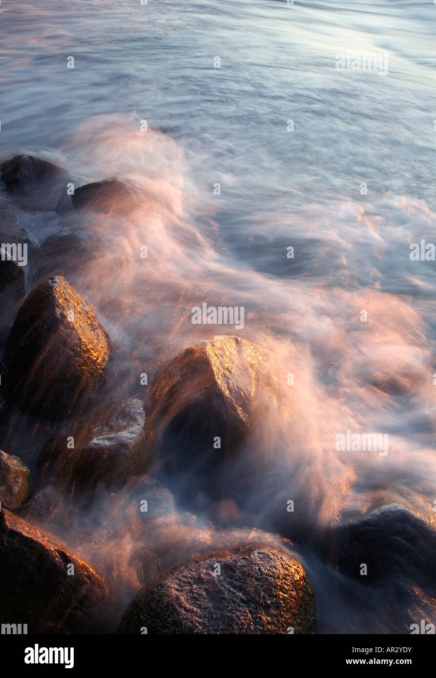 rocks along Mille Lacs Lake, Father Hennepin State Park, Minnesota ...