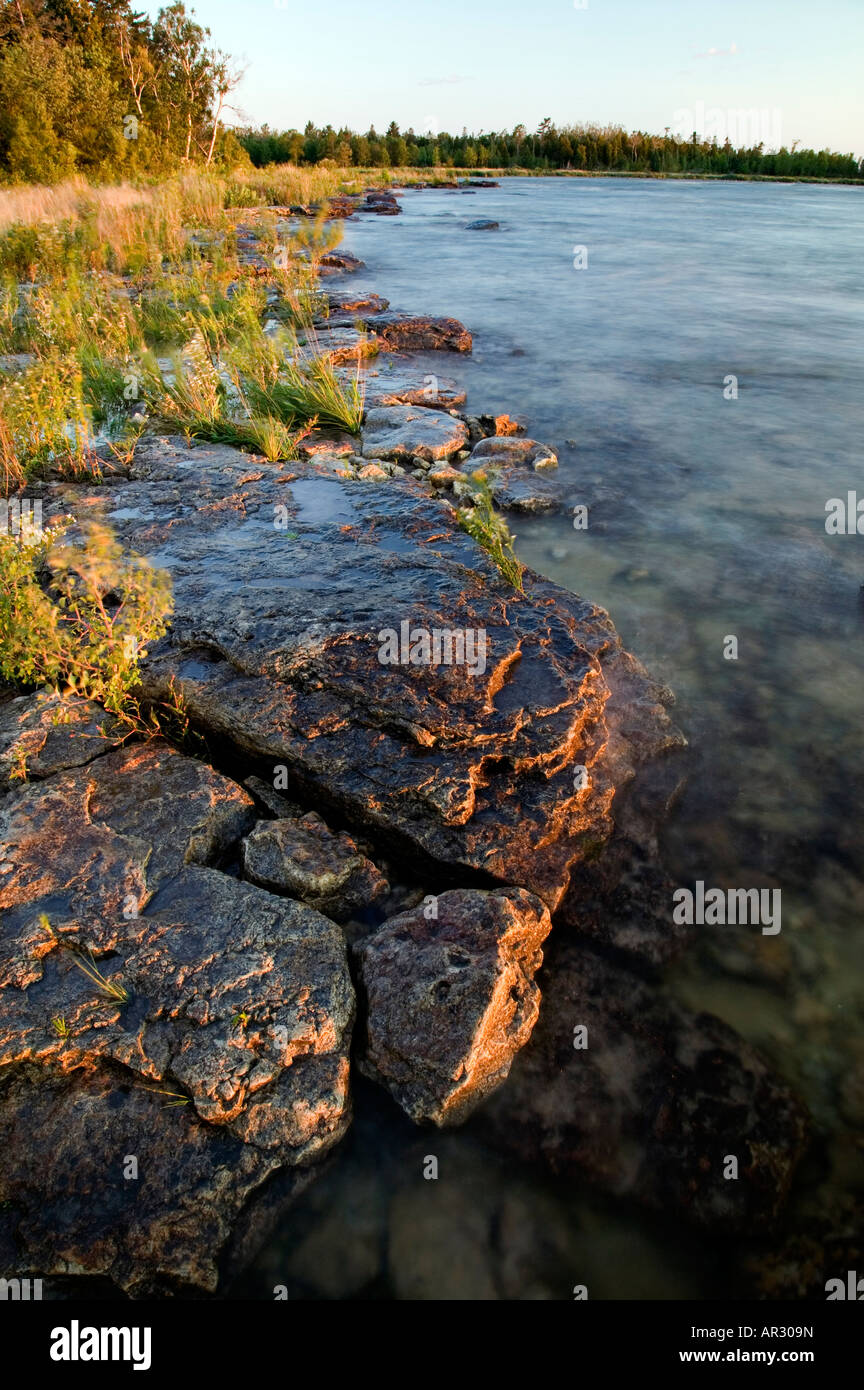 Lake Michigan shoreline, Toft Point Natural Area, Door County ...
