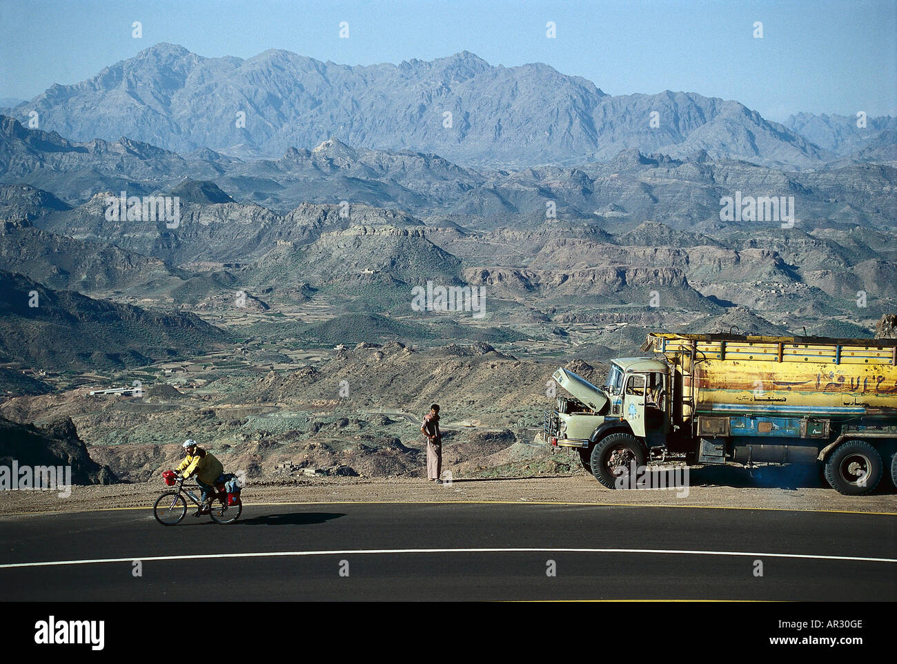 Cycling at the Haraz-Mountains, Yemen Stock Photo - Alamy