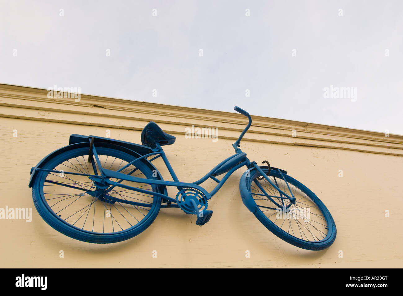 A bike is the sign for a bicylce rental business on Mackinac Island in ...