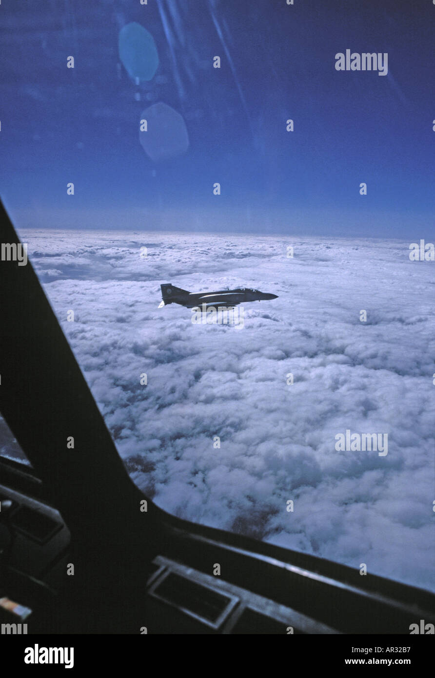 View from an airliners cockpit when being intercepted by a military jet ...