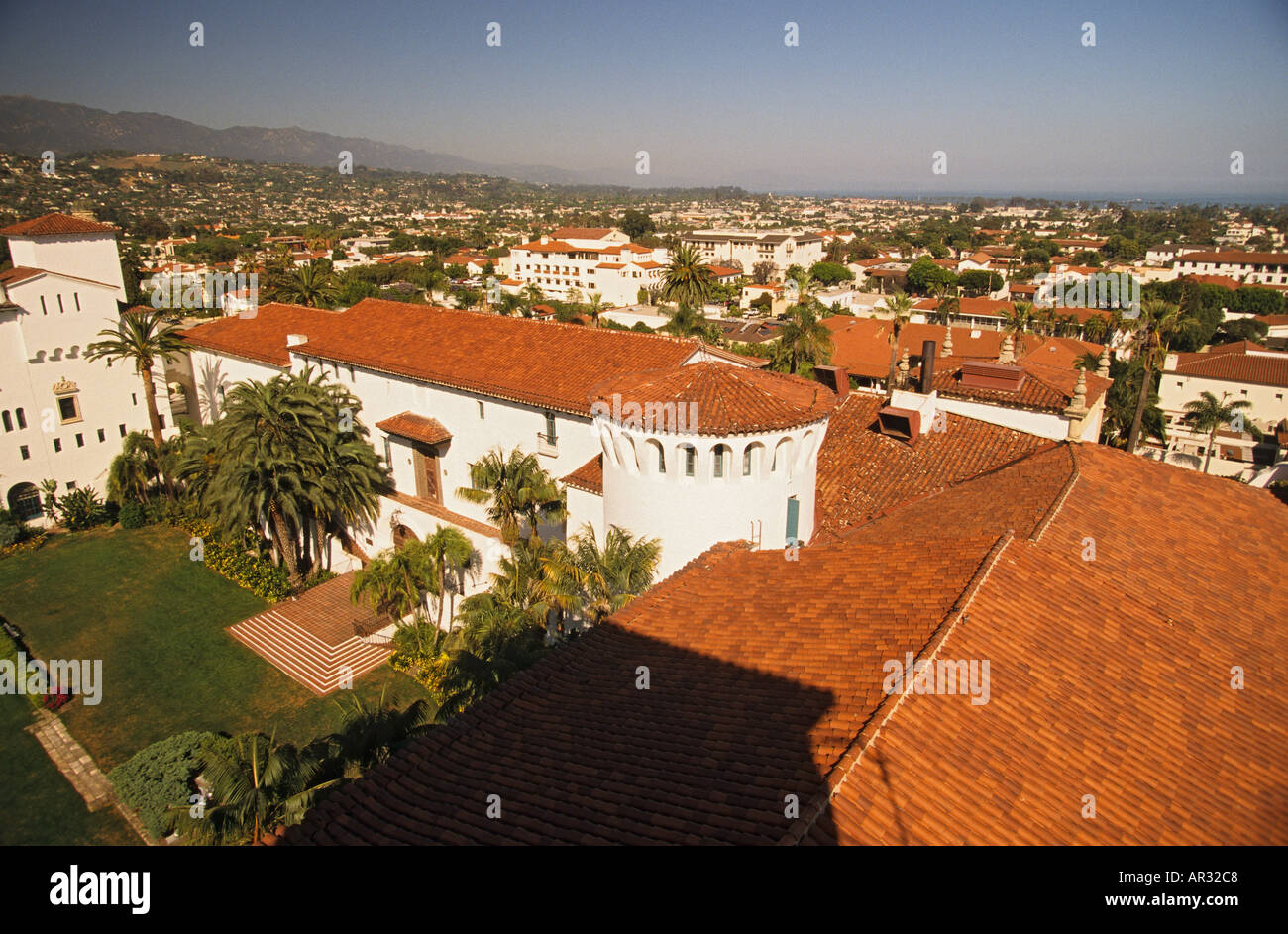 California Santa Barbara County Courthouse view from clocktower Stock ...
