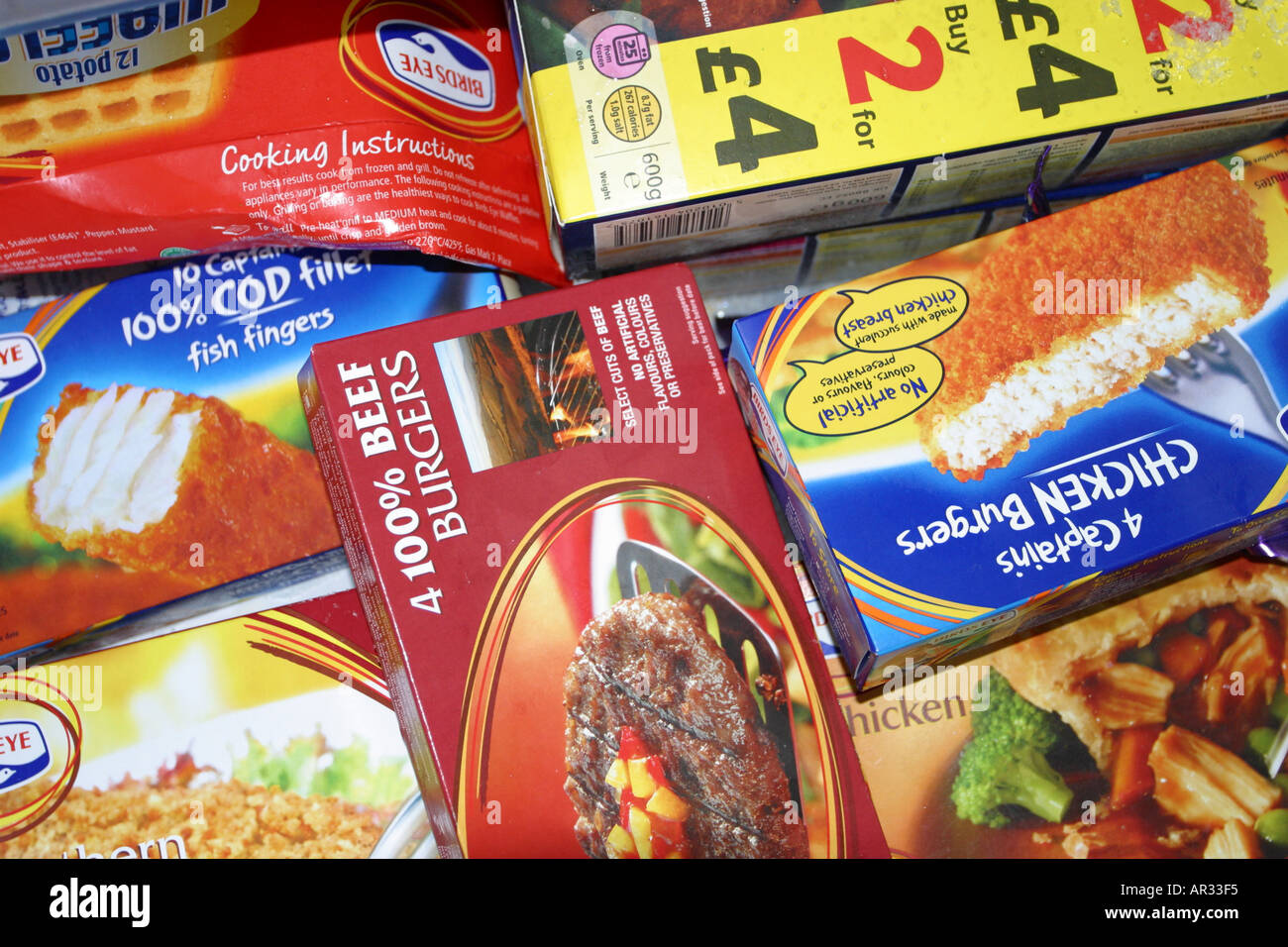 Frozen food packets in fridge freezer Stock Photo: 1520628 - Alamy