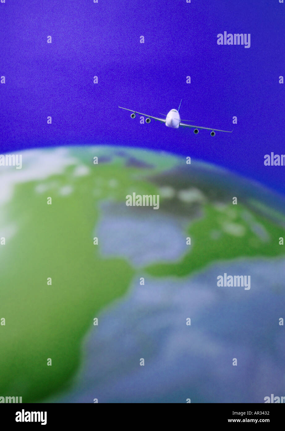 Plain over earth Stock Photo - Alamy