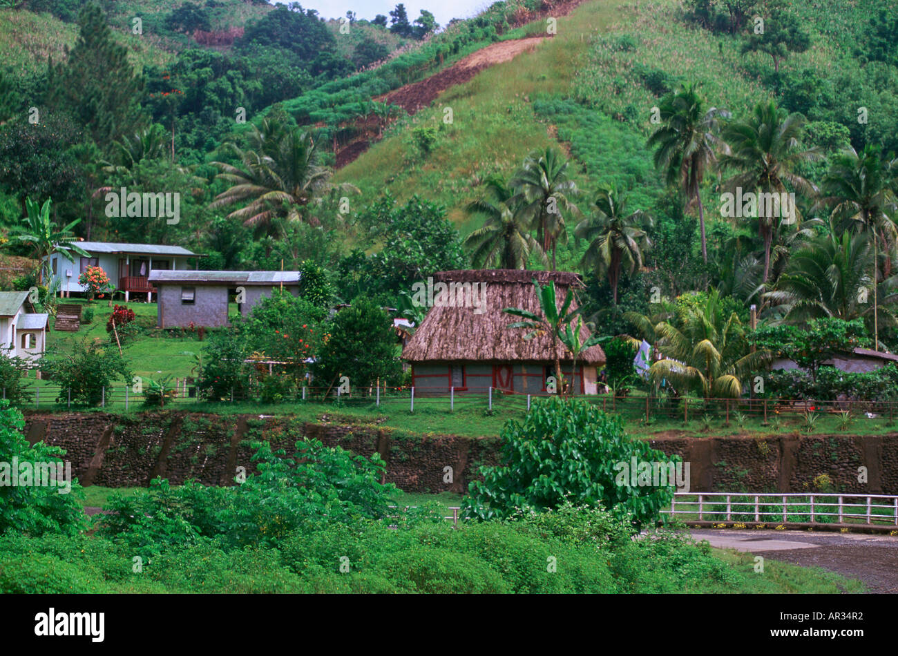 Bure grass shack Fiji Stock Photo - Alamy
