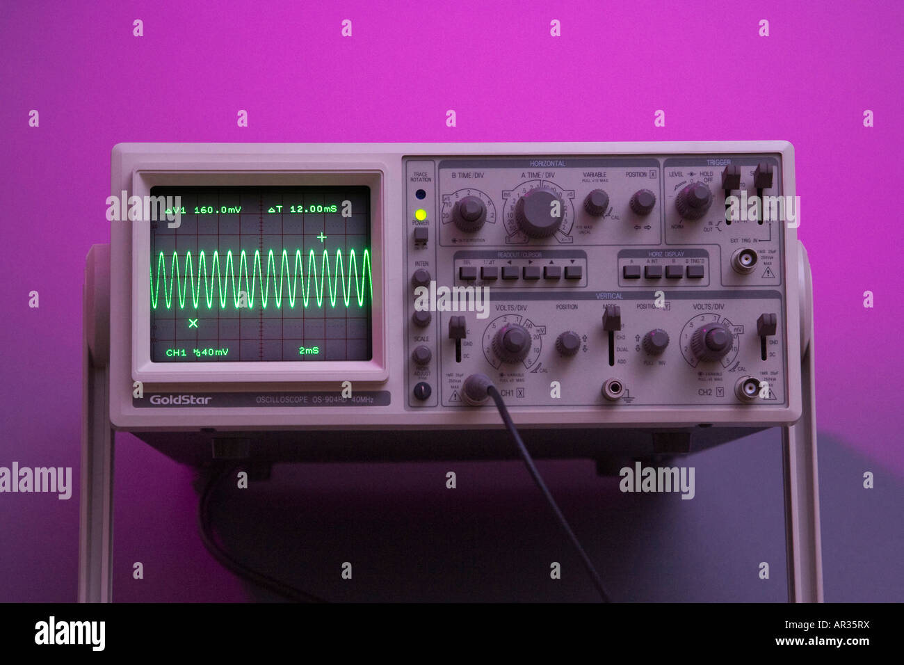 oscilloscope showing a sinewave waveform on the screen Stock Photo - Alamy