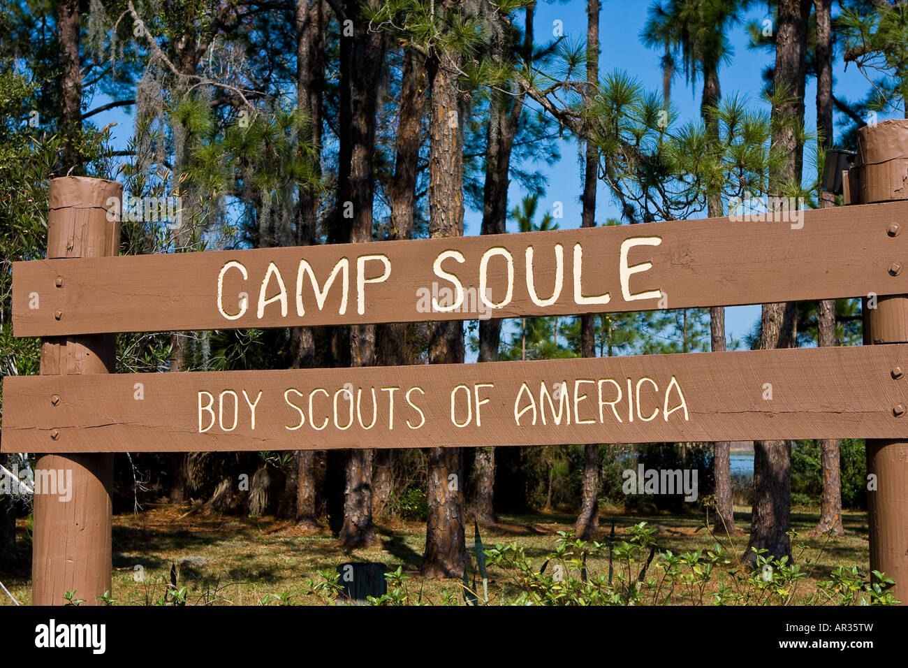 Camp Soule Boy Scout Camp Sign Stock Photo - Alamy