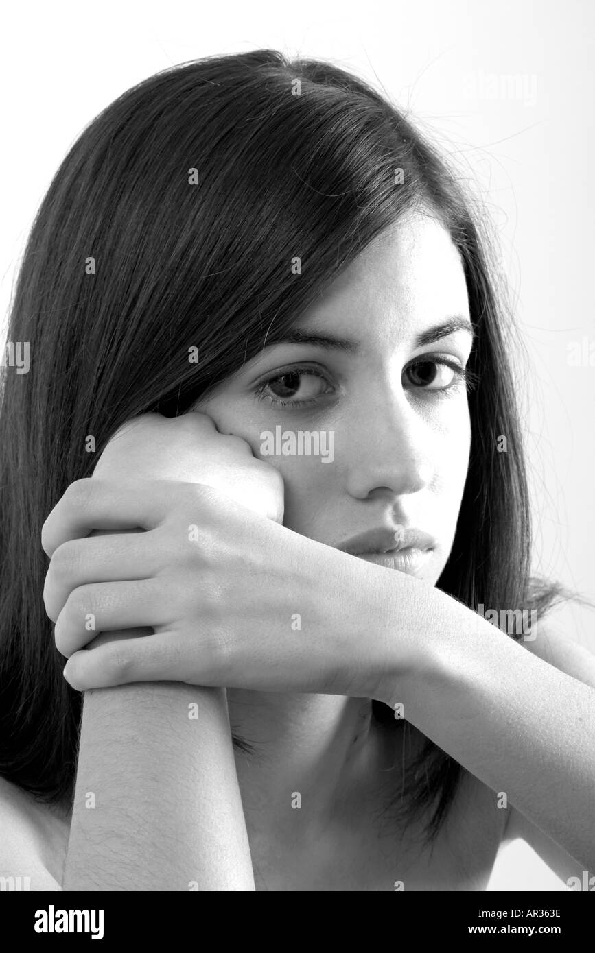 Arms hiding Black and White Stock Photos & Images - Alamy