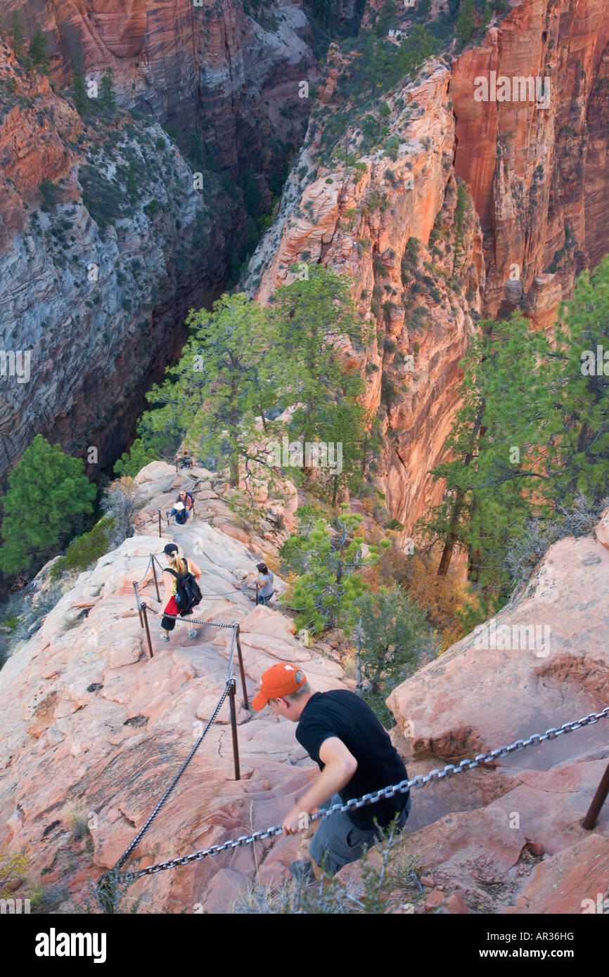 Angels Landing trail Zion National Park Utah Stock Photo - Alamy