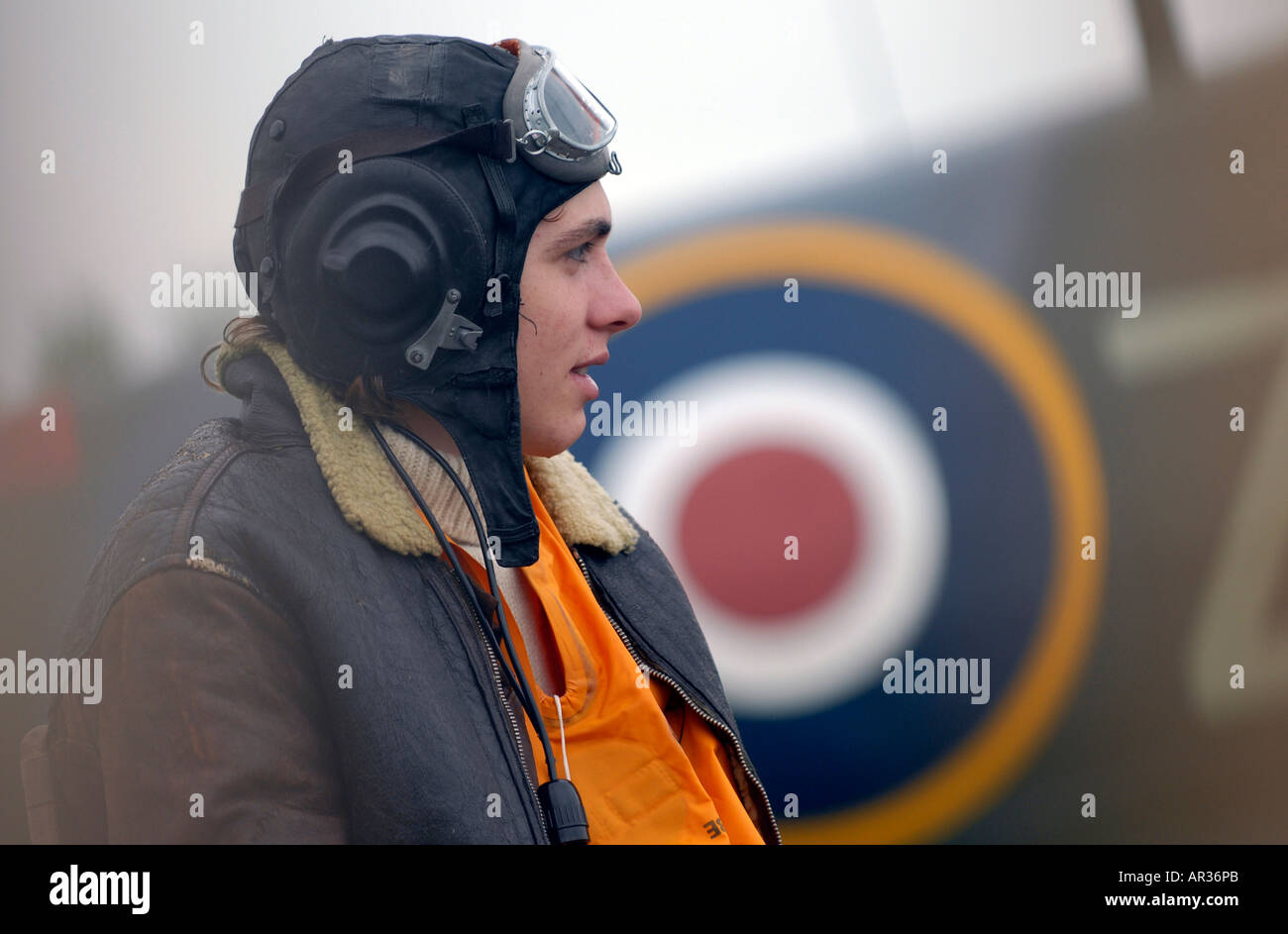 Goodwood Revival 2006 a re enactment of a World War II spitfire pilot ...