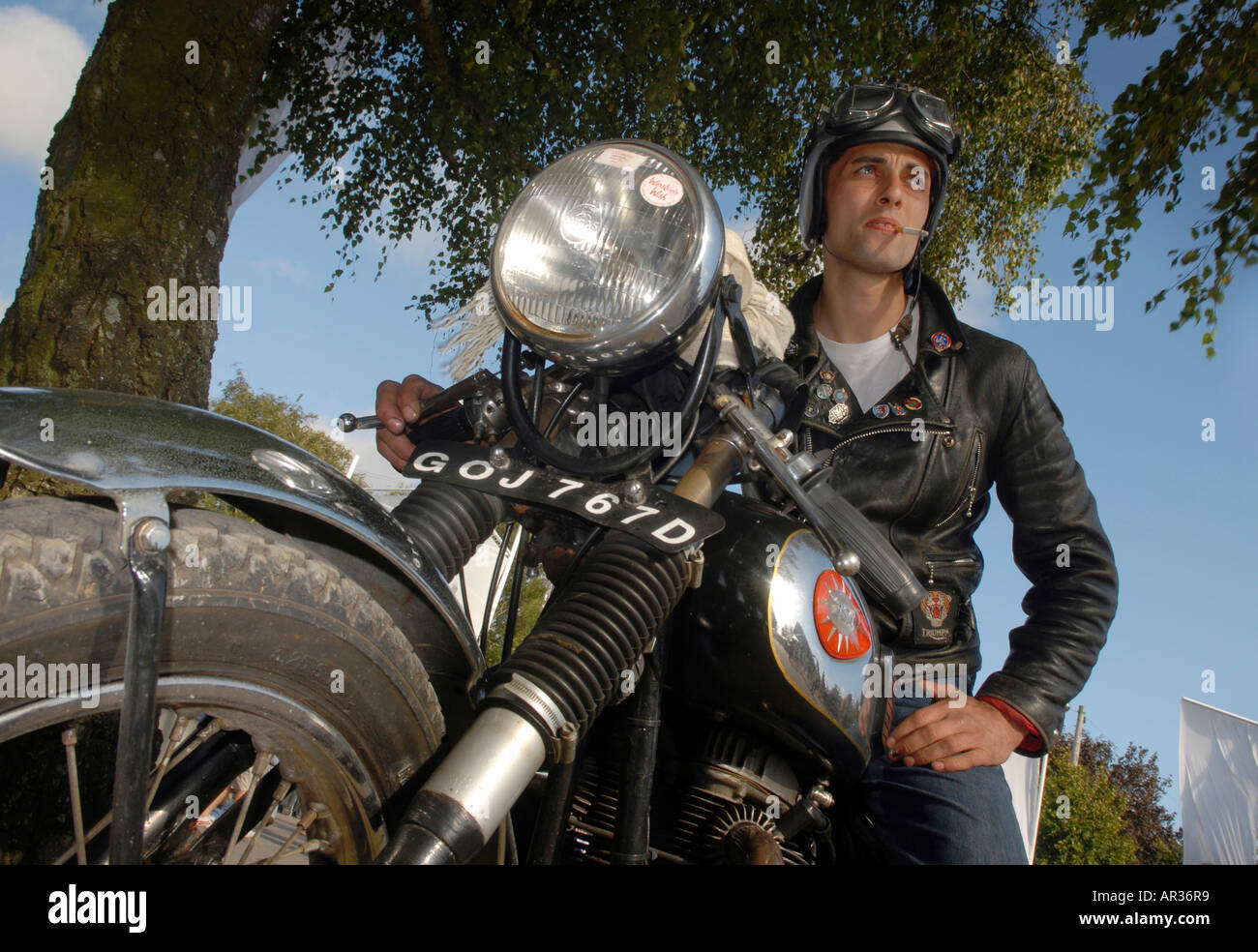 Rocker biker greaser culture lifestyle retro motorbike motorcycle hi ...