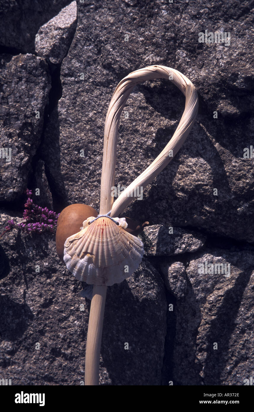 Pilgrim stick shell spain hi-res stock photography and images - Alamy