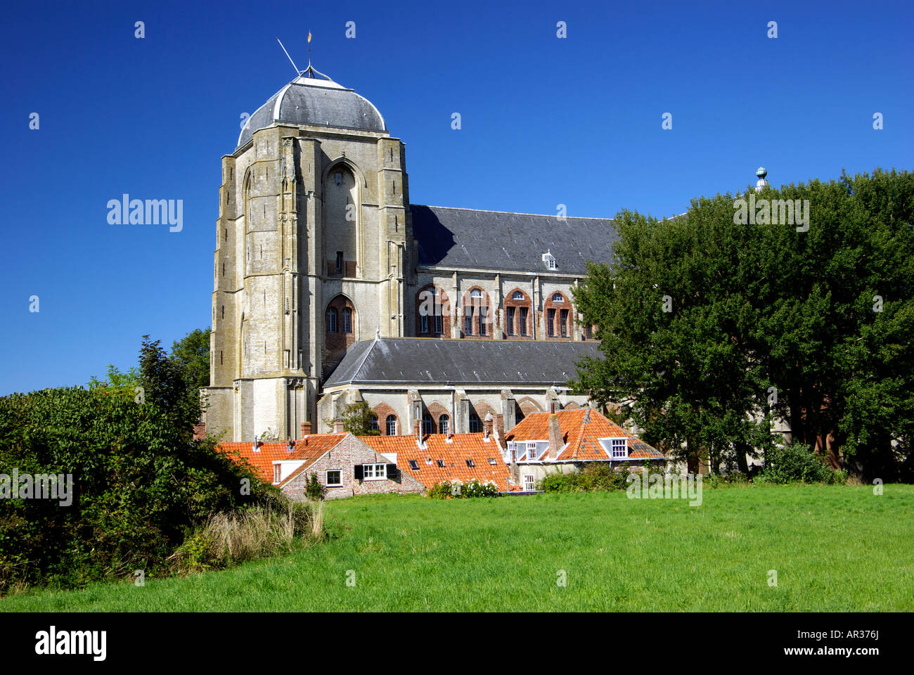 Veere grote kerk kerke great church by Walcheren Canal Veerse Mer ...