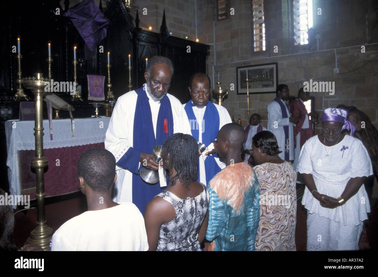 Celebrating the Eucharist, communion service in the Holy Trinity Church ...