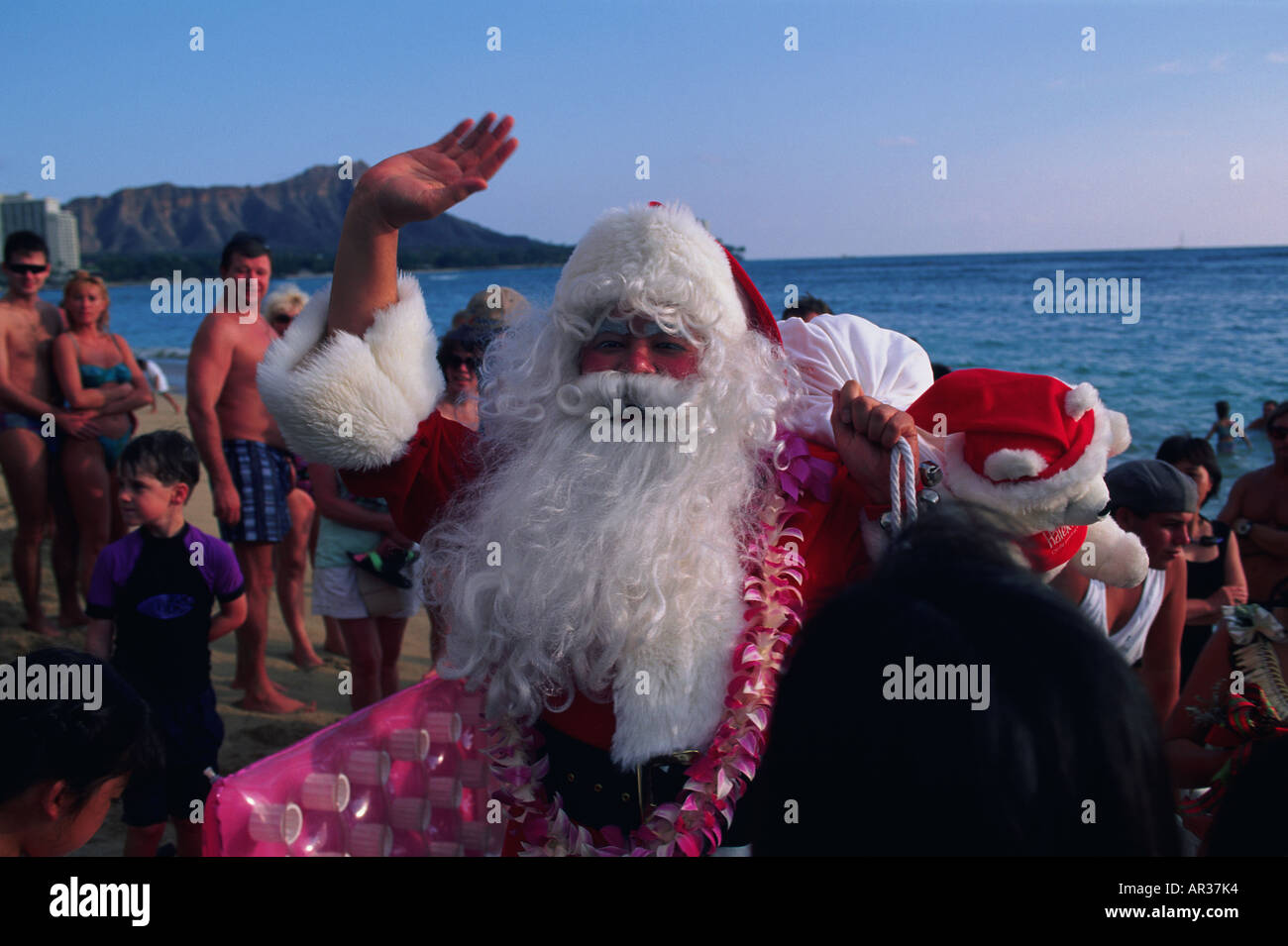 Santa Claus Christmas in Hawaii Stock Photo - Alamy