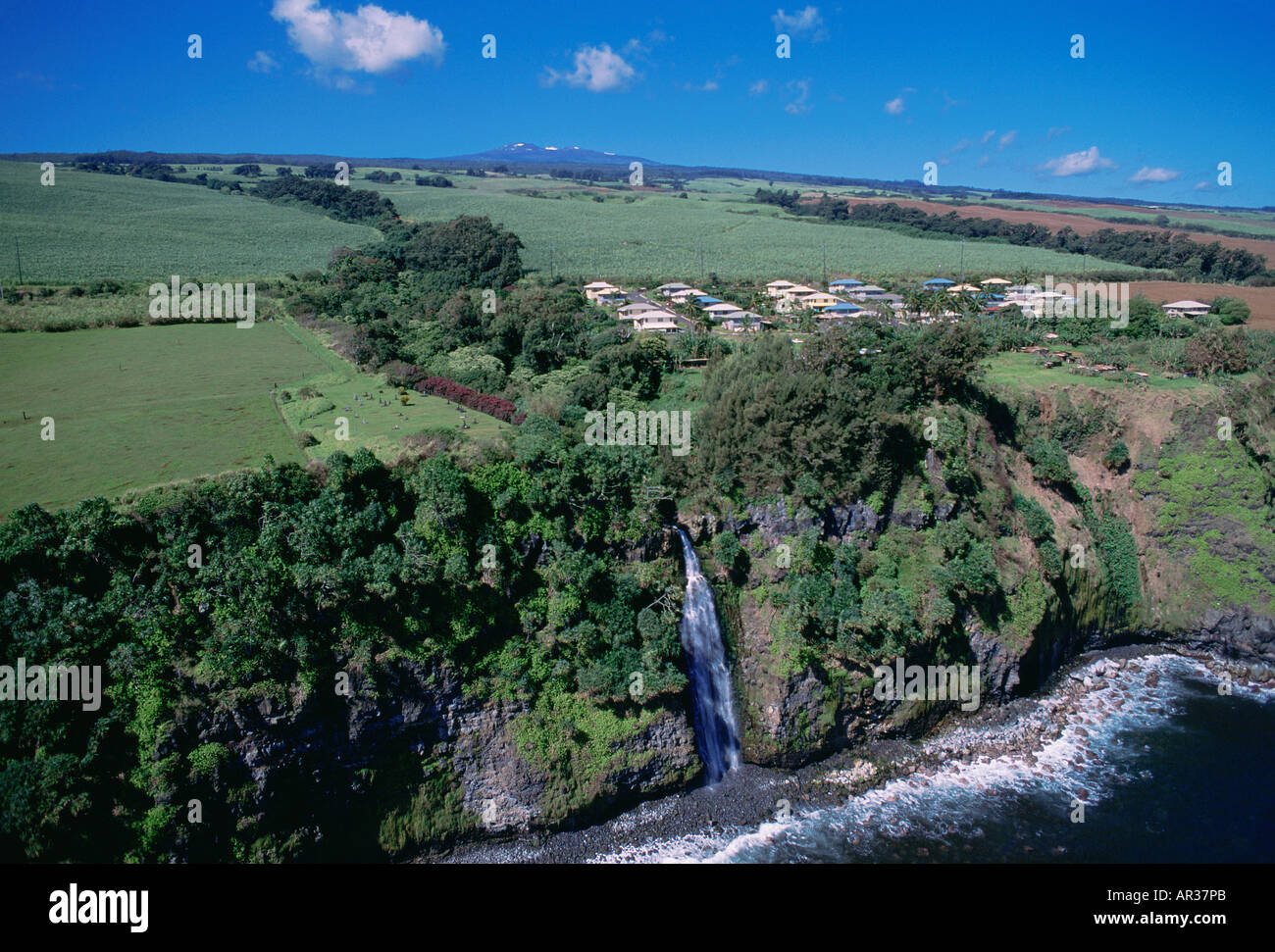 Waterfall Hamakua Coast Island of Hawaii Stock Photo - Alamy