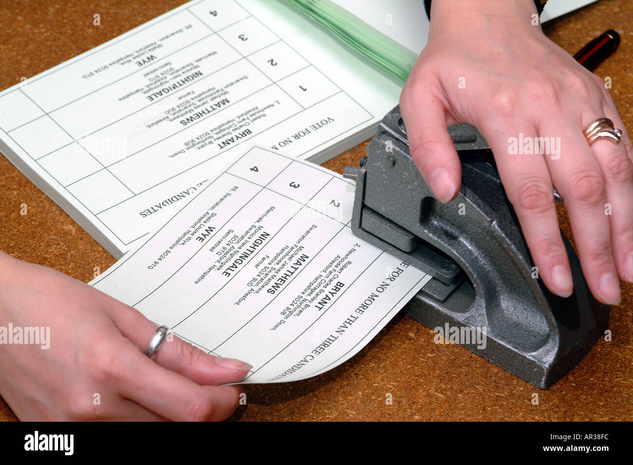 Voting Paper and Official Stamp Embossing Seal Stock Photo - Alamy