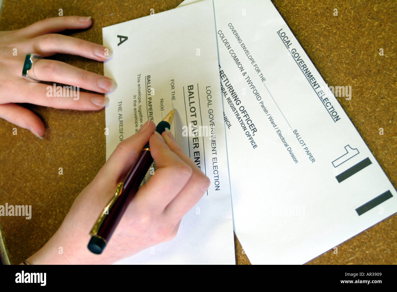 Postal Vote Voting Paper completing the paperwork form Stock Photo - Alamy