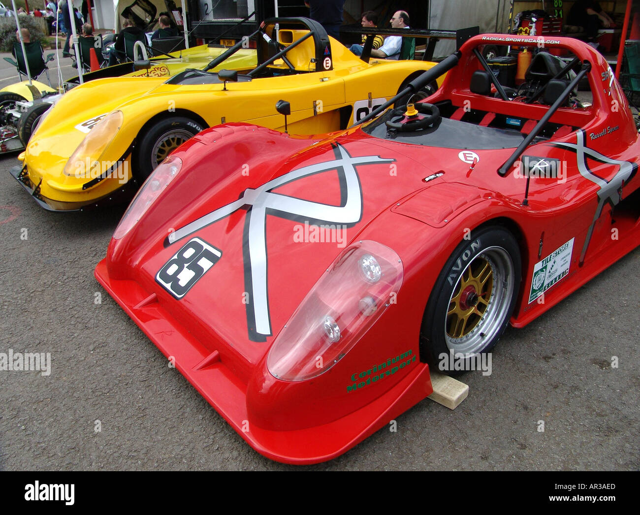 Special GT 1500 motor racing cars parked waiting for their event at a ...