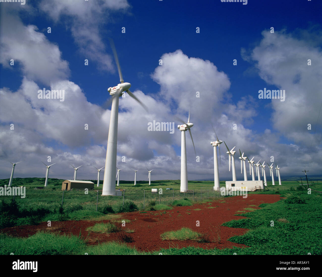Windmills South Point Island of Hawaii Stock Photo - Alamy