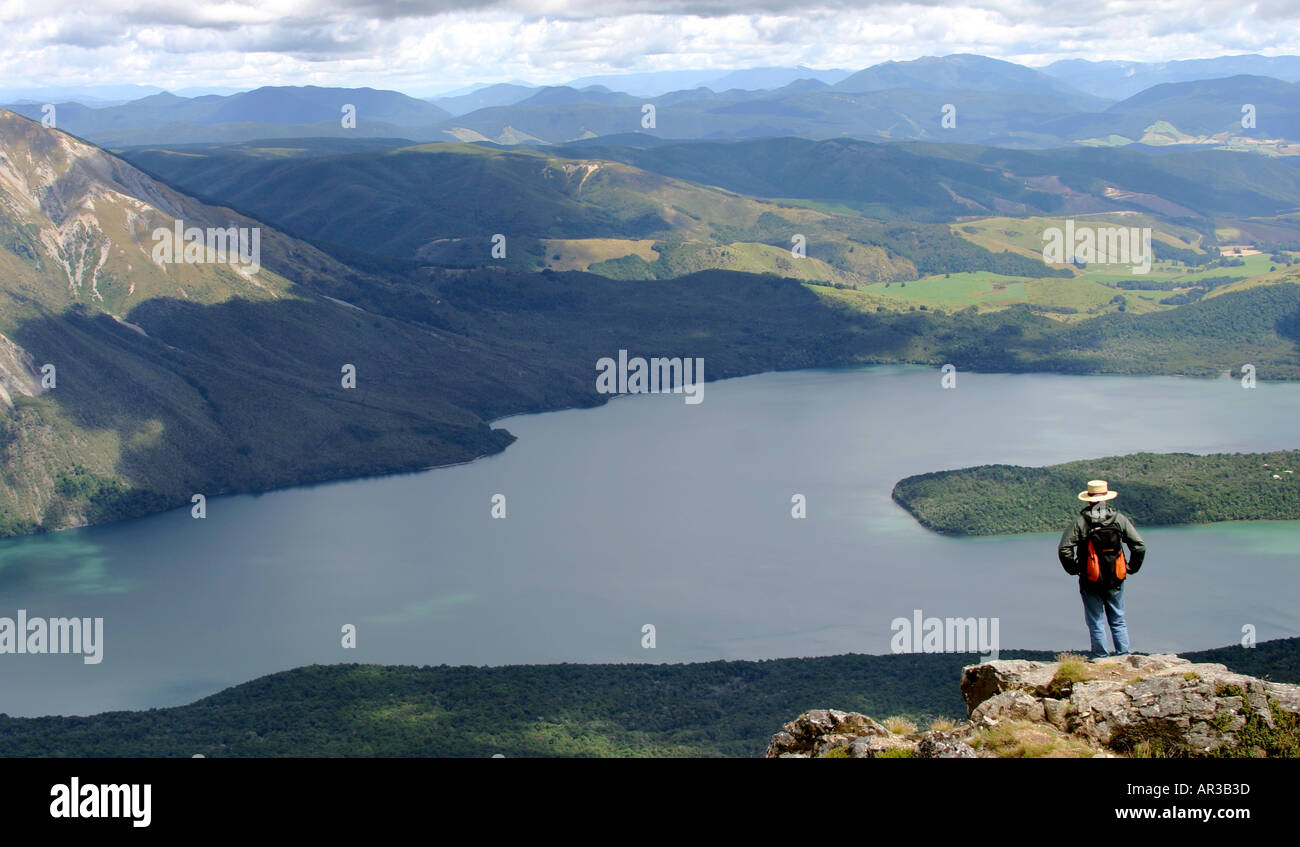 View from Parachute Rock St Arnaud Range Track to Lake Rotoiti Nelson ...