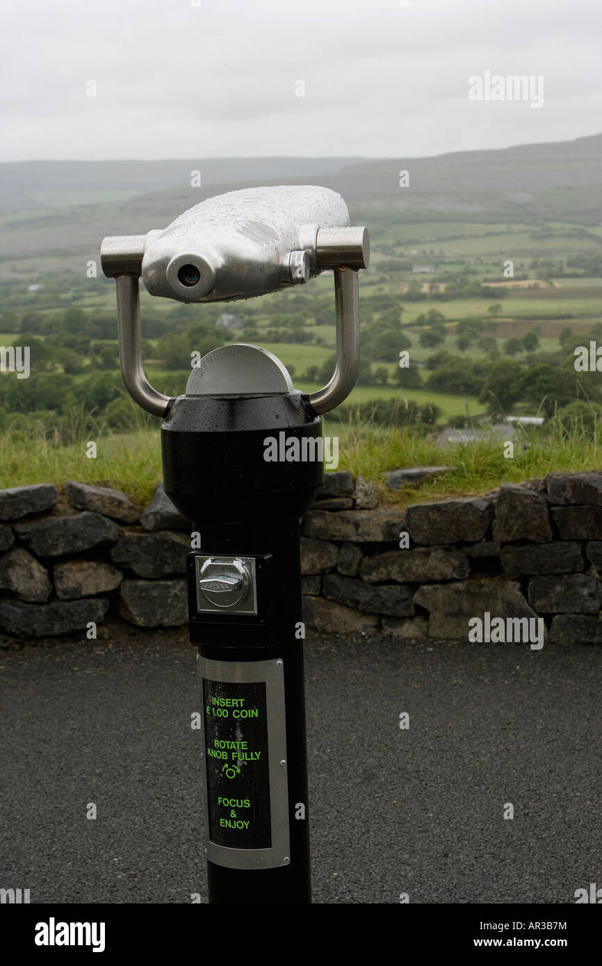 Coin operated viewfinder overlooking the Irish countryside Stock Photo ...