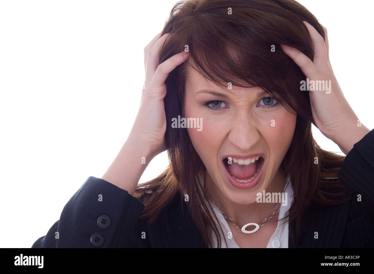 woman screaming with frustration Stock Photo - Alamy