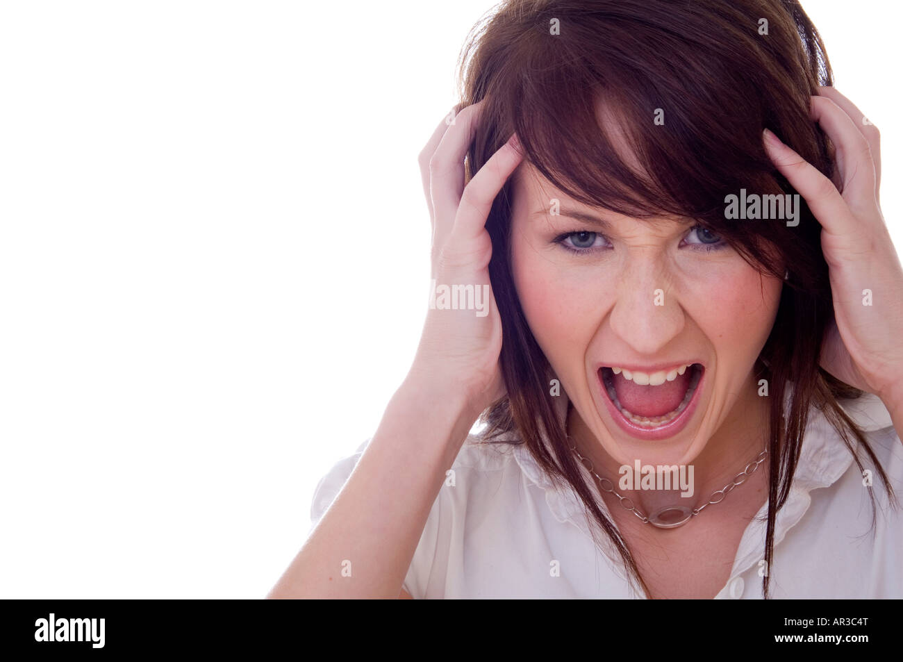 woman screaming with frustration Stock Photo - Alamy