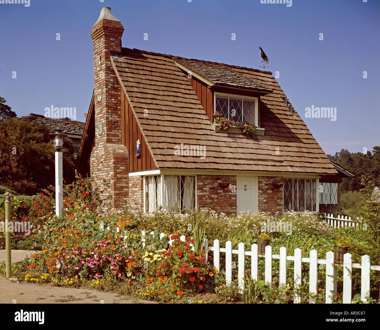 cozy Cottage picket fence in Carmel California USA Stock Photo - Alamy