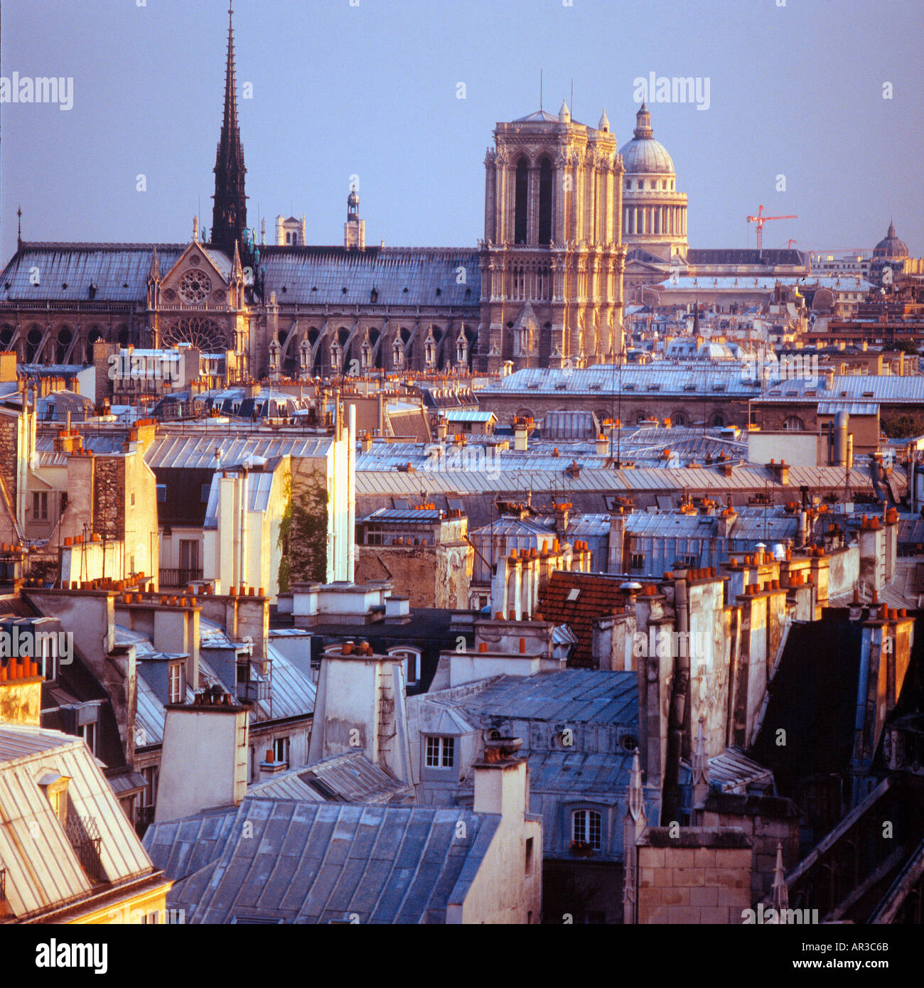 roofs of Paris with Notre Dame de Paris in background Stock Photo - Alamy