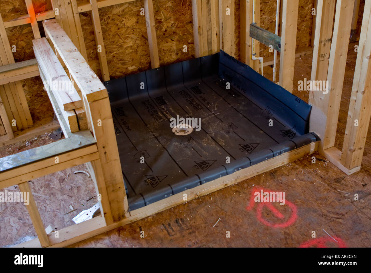 New Home Construction Shower Pan Stock Photo - Alamy