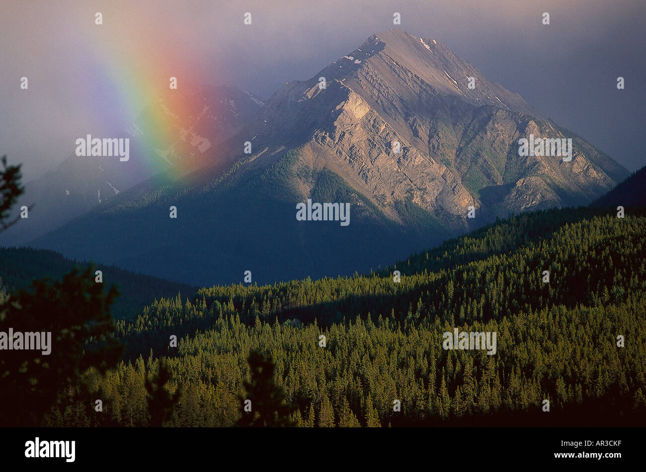 Rainbow over banff national park hi-res stock photography and images ...