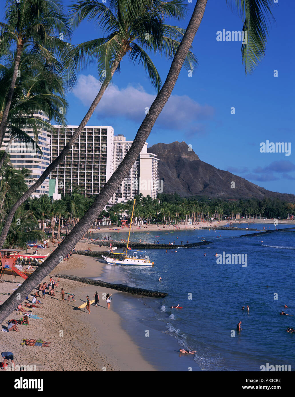 Waikiki Beach with Diamond Head Waikiki oahu Hawaii Stock Photo - Alamy