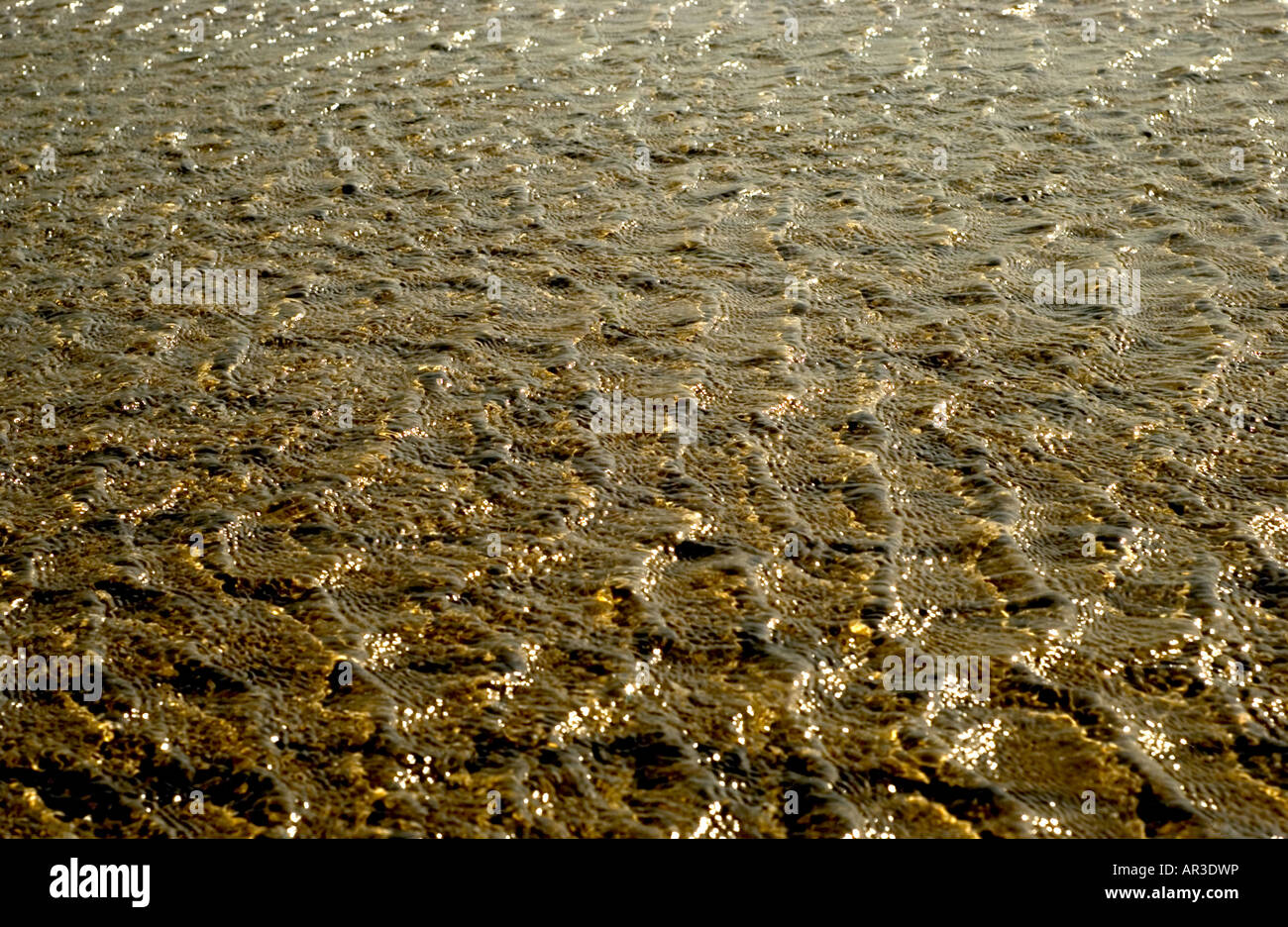 Ripples in water as the tide comes back in on Sandymount Strand Dublin ...