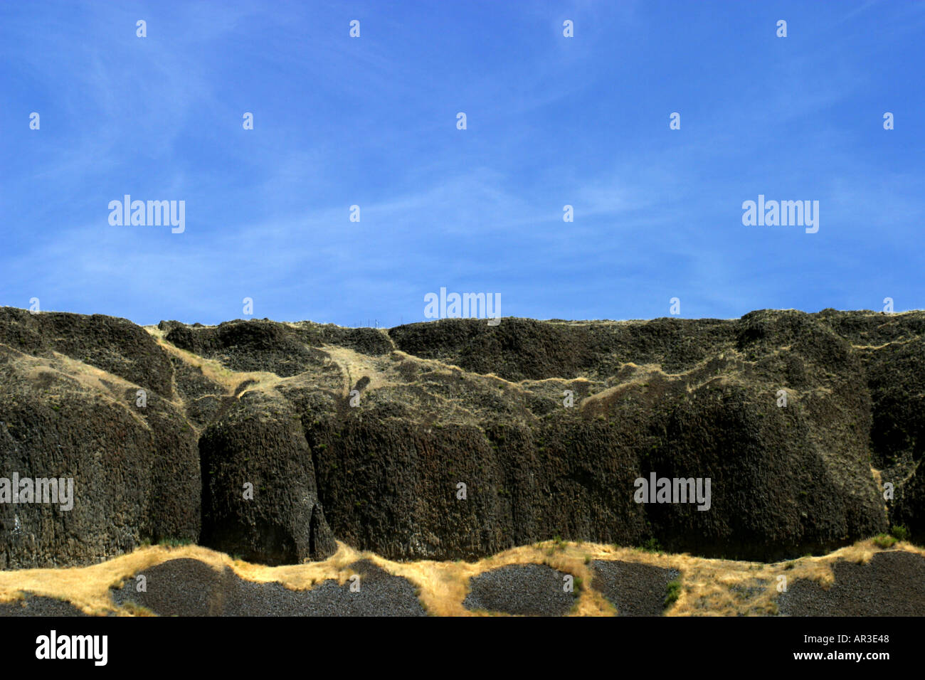 Channeled scablands in the volcanic area of Lyons Ferry Park Washington ...