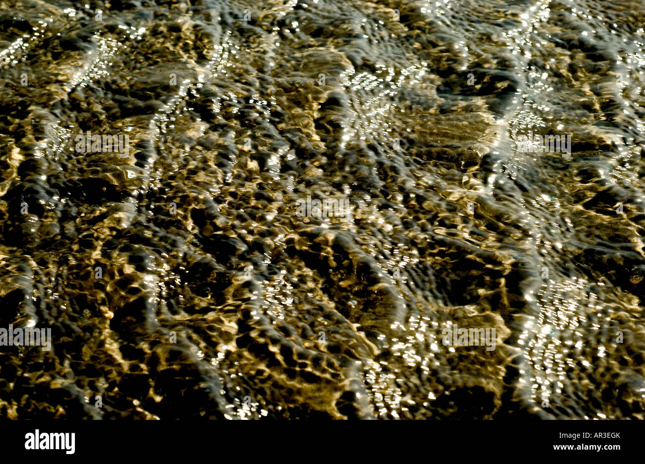 Ripples in water as the tide comes back in on Sandymount Strand Dublin ...