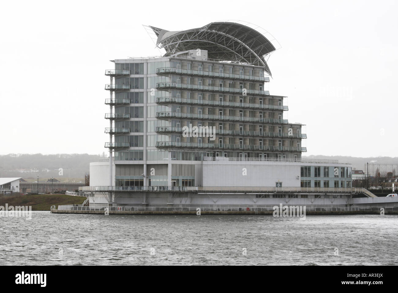 New waterfront residential apartments Cardiff Docks, Wales Stock Photo ...