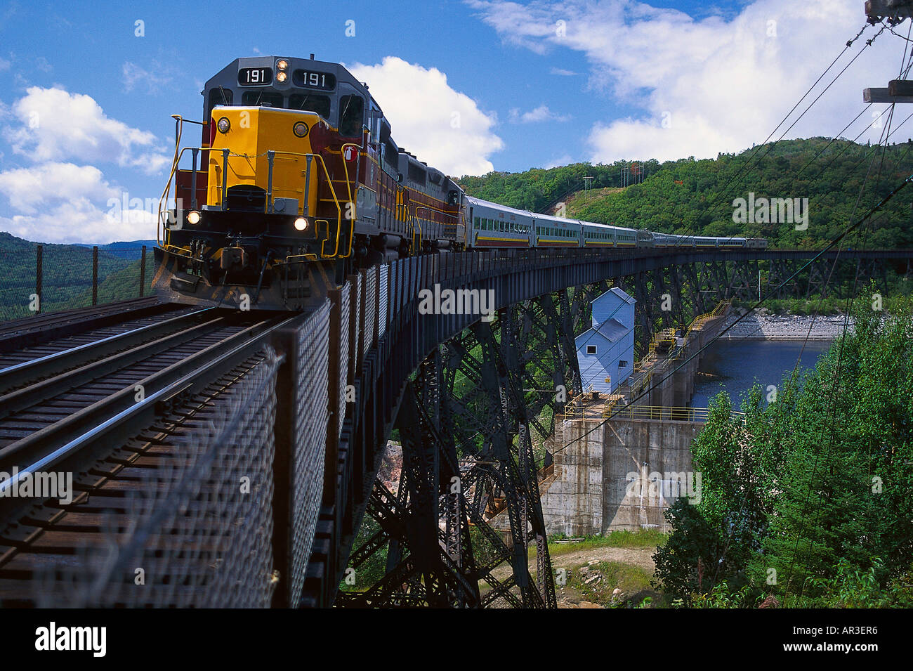 Railway at Montreal River Trestle, Lake Superior, Ontario, Canada ...