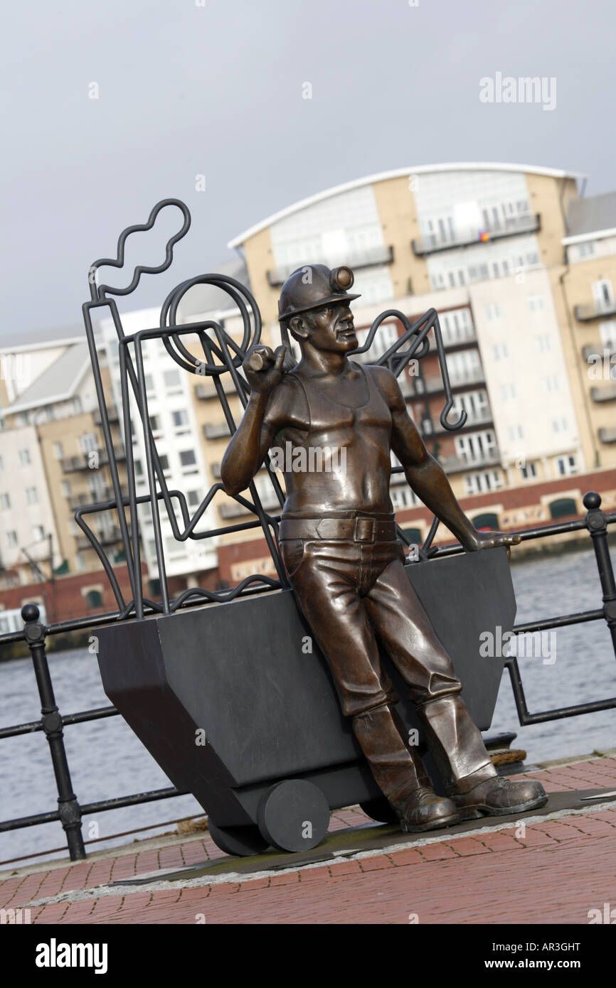From Pit To Port by John Clinch; Bronze Statue of Welsh Coal Miner ...